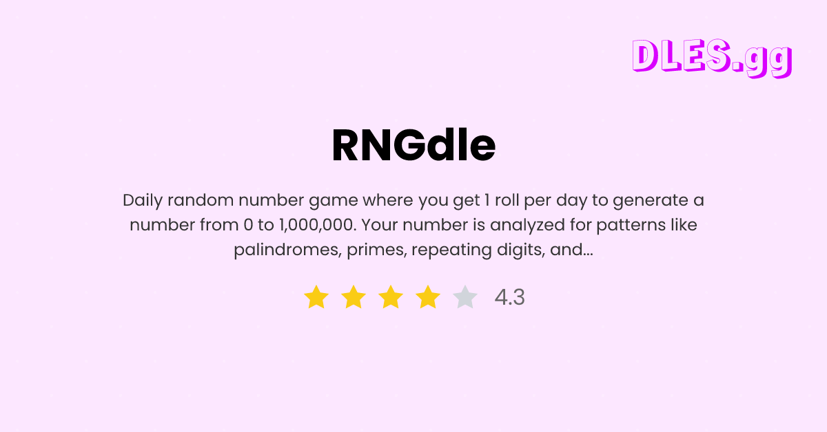Play RNGdle free — Daily Misc game | DLES.gg